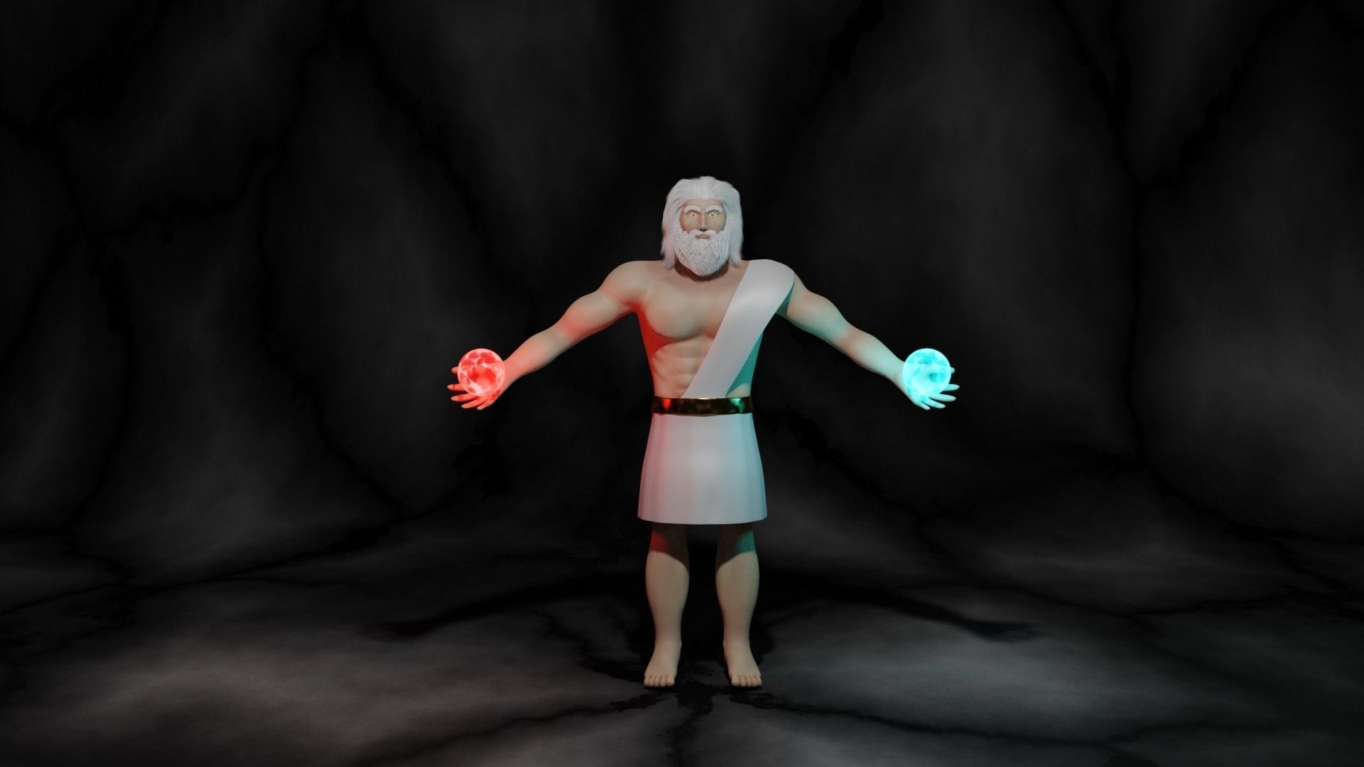 3D model ZEUS 3D Model man holding ball VR / AR / low-poly | CGTrader
