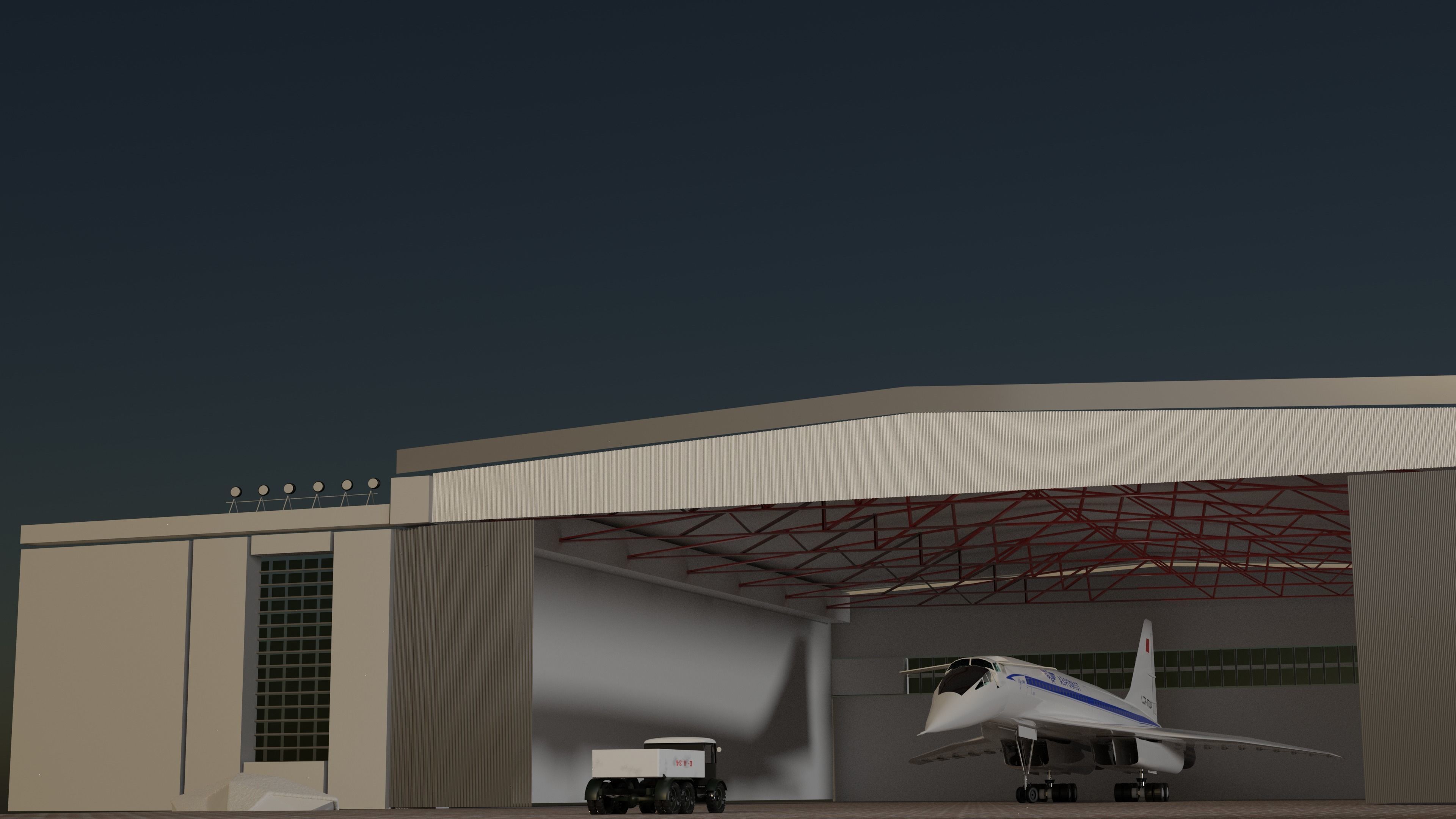 Hangar for airplanes 3D model | CGTrader