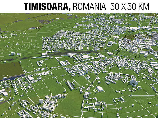 Timisoara Romania 50x50km 3D model | CGTrader