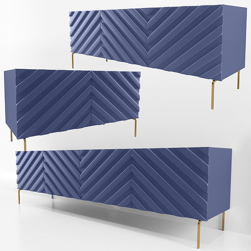 Decorative Chevron Console Navy Blue 3D model | CGTrader