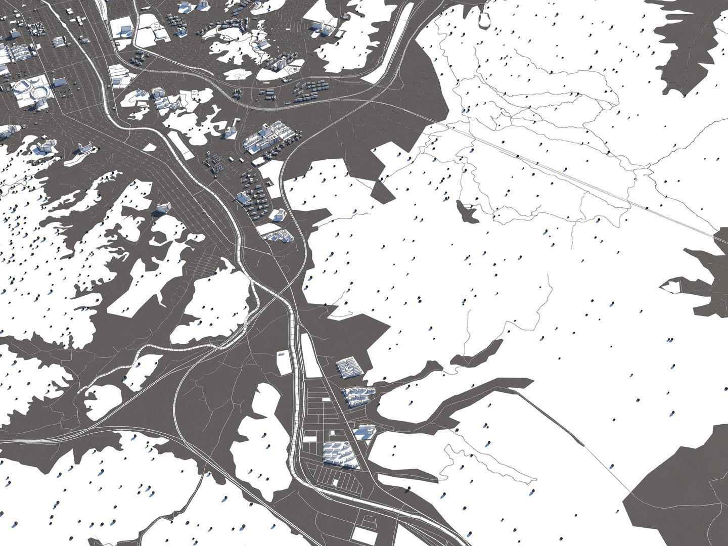 Daejeon South Korea 50x50km City Map 3D model | CGTrader