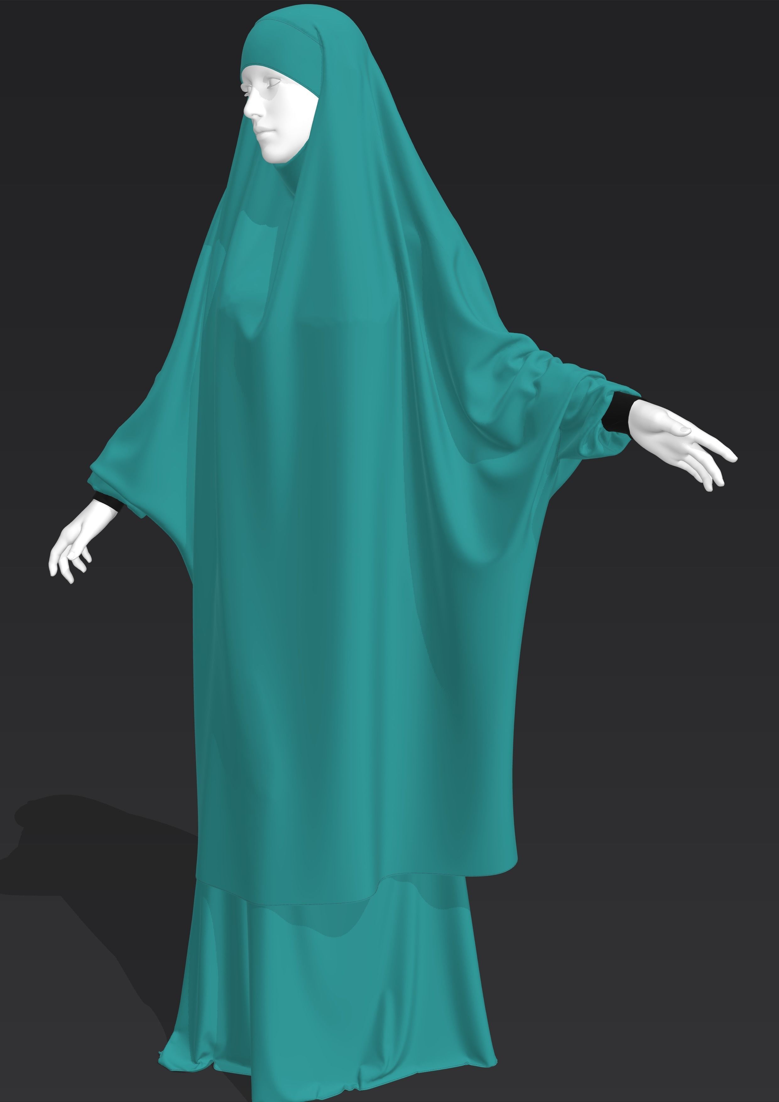 2 jilbebs and niqab 3D model animated | CGTrader