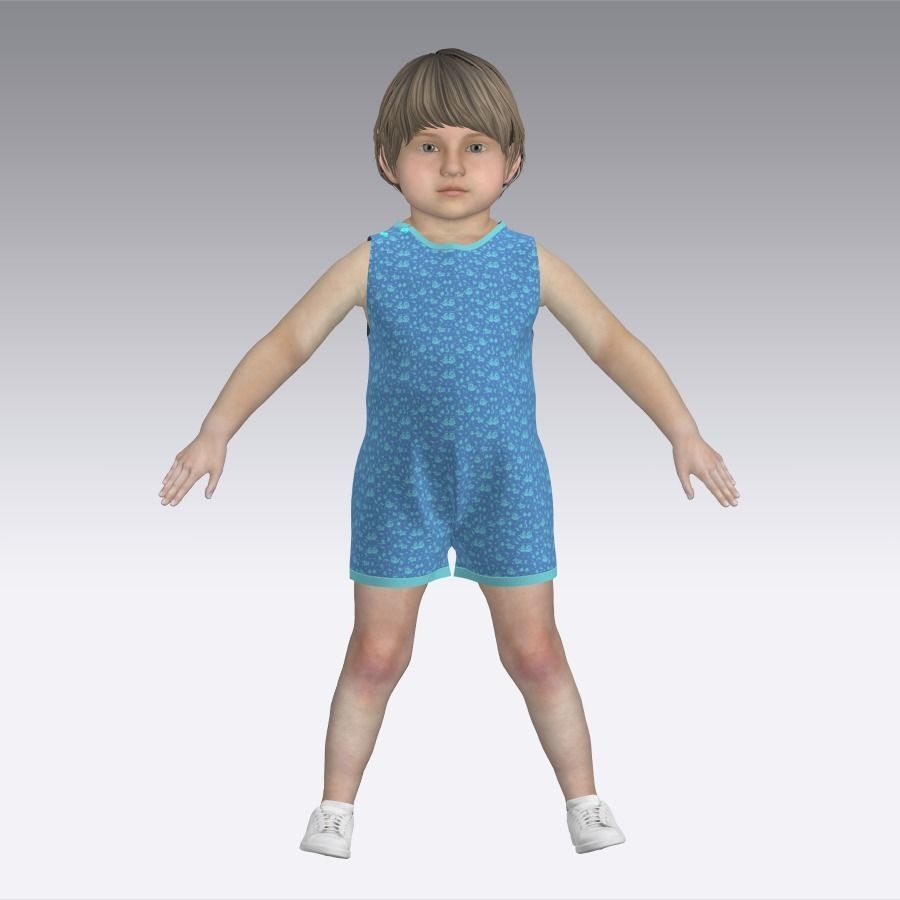 3D model Baby Girls body suit VR / AR / low-poly | CGTrader