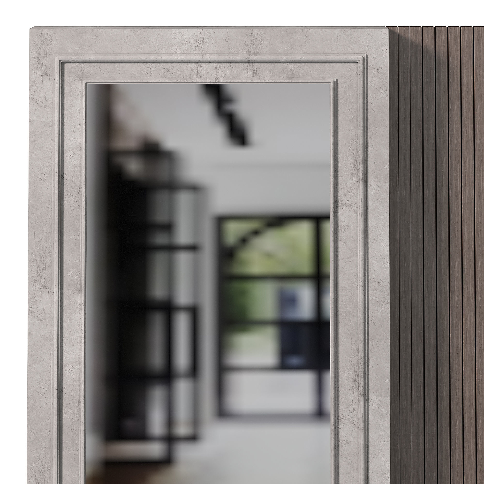 Panel wall mirror marble with wooden frame 3D model | CGTrader