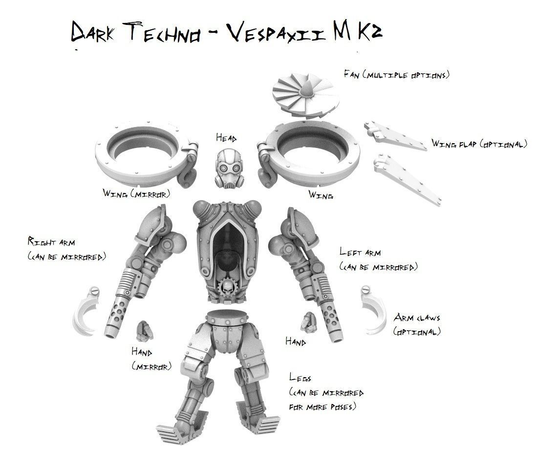 Dark Techno - Vespaxii MK2 3D model 3D printable | CGTrader