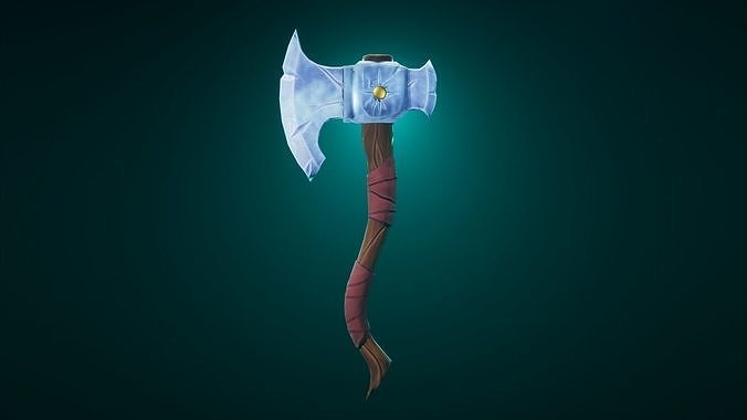 3d Model Stylized Colorful Axe Vr Ar Low Poly Cgtrader 