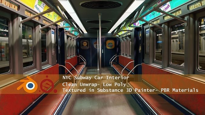 3D model Subway Car Interior VR / AR / low-poly | CGTrader