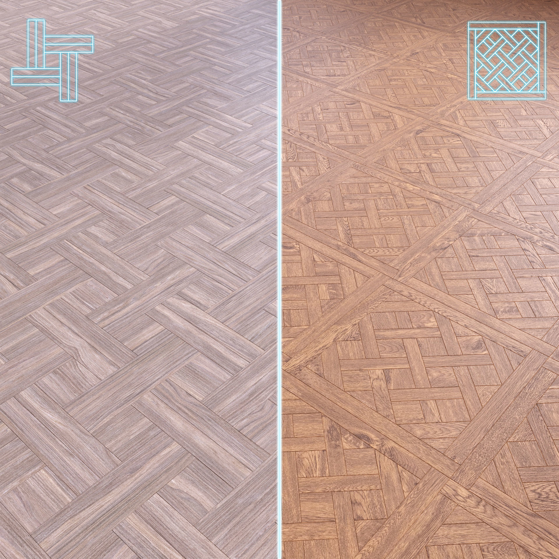 3D model Parquet - Laminate - Wooden floor 2 in 1 VR / AR / low-poly ...