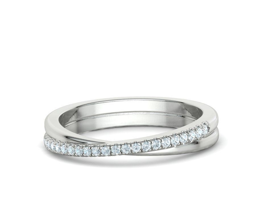 Diamond Wedding Band Pave Setting criss-cross band 3D model 3D ...