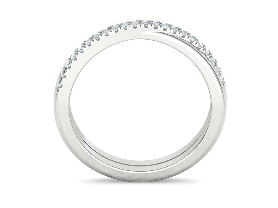 Diamond Wedding Band Pave Setting criss-cross band 3D model 3D ...