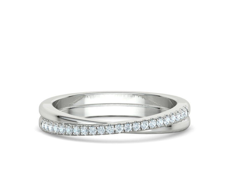 Diamond Wedding Band Pave Setting criss-cross band 3D model 3D ...
