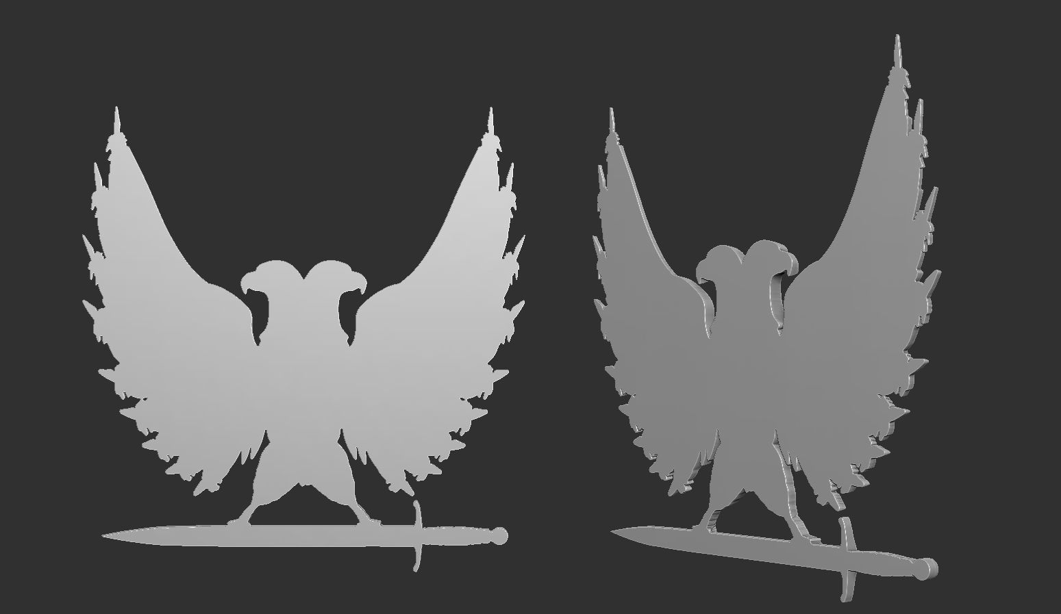Two Headed Eagle 3D model 3D printable | CGTrader