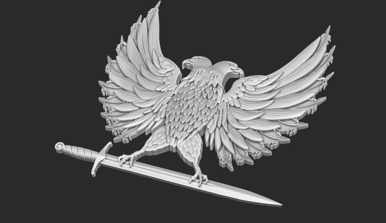 Two Headed Eagle 3D model 3D printable | CGTrader