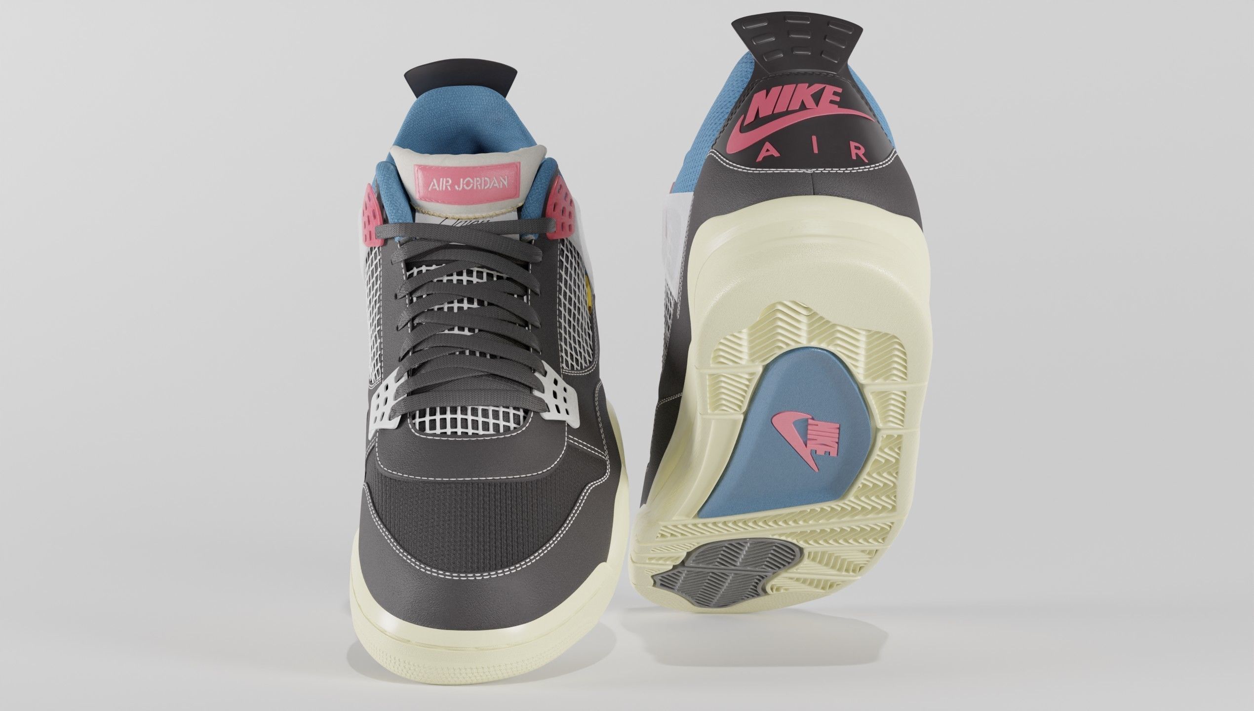 Jordan 4 Union LA Off Noir 3D model | CGTrader