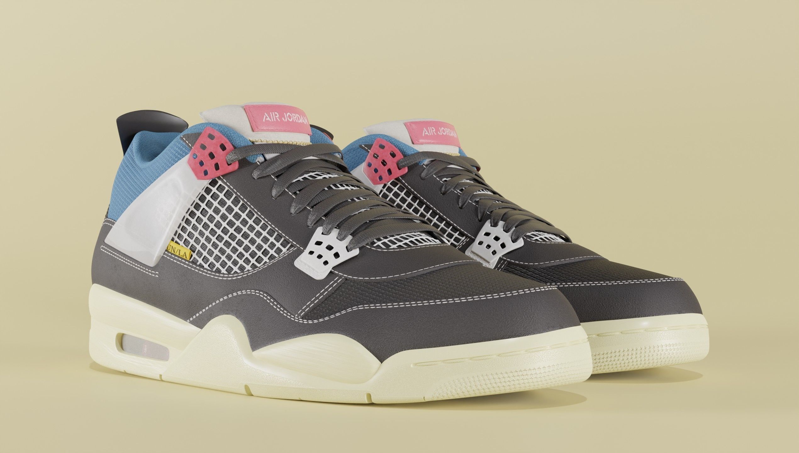 Jordan 4 Union LA Off Noir 3D model | CGTrader