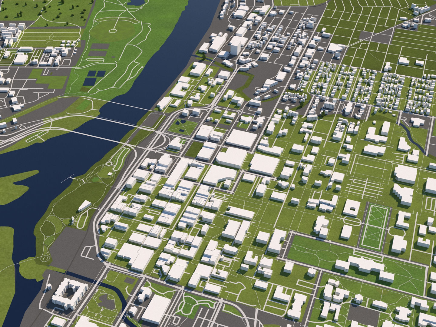 Salem Oregon USA 50x50km City Map 3D model | CGTrader