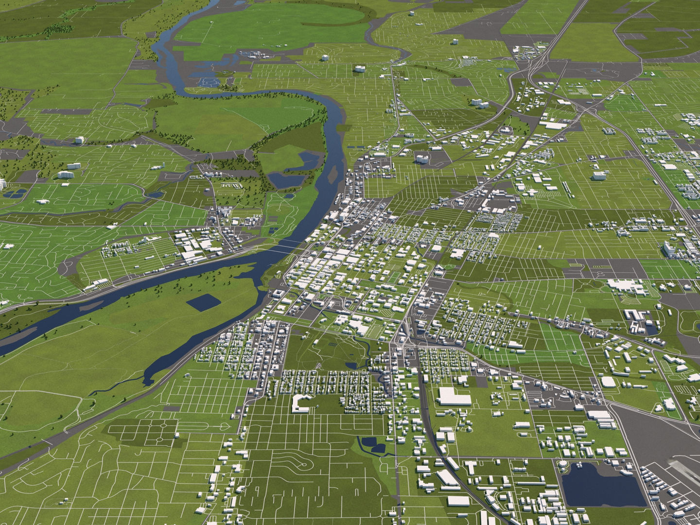 Salem Oregon USA 50x50km City Map 3D model | CGTrader