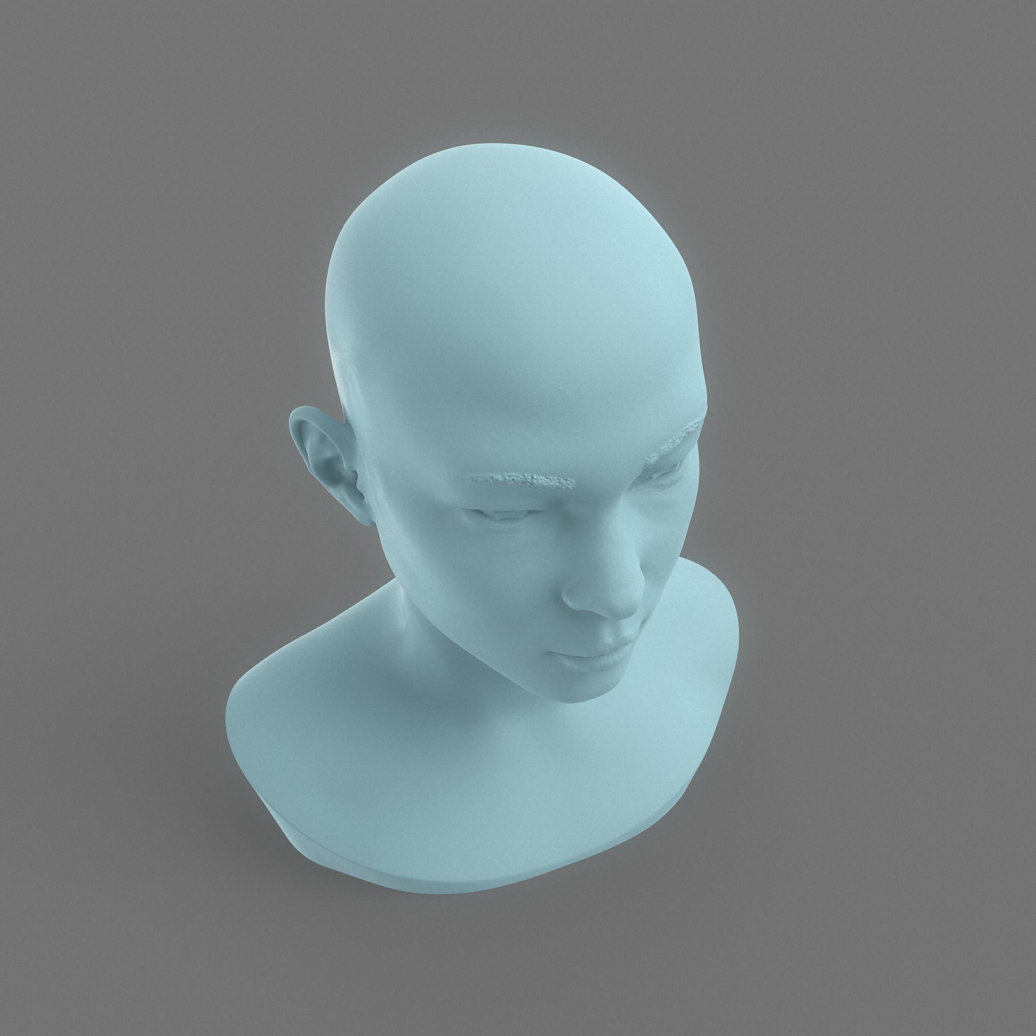 Asian Girl Head Print Ready 3D model | CGTrader