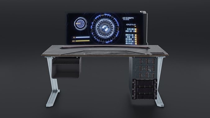 3D model Sci-Fi Furniute - Modular Desk or Table VR / AR / low-poly ...