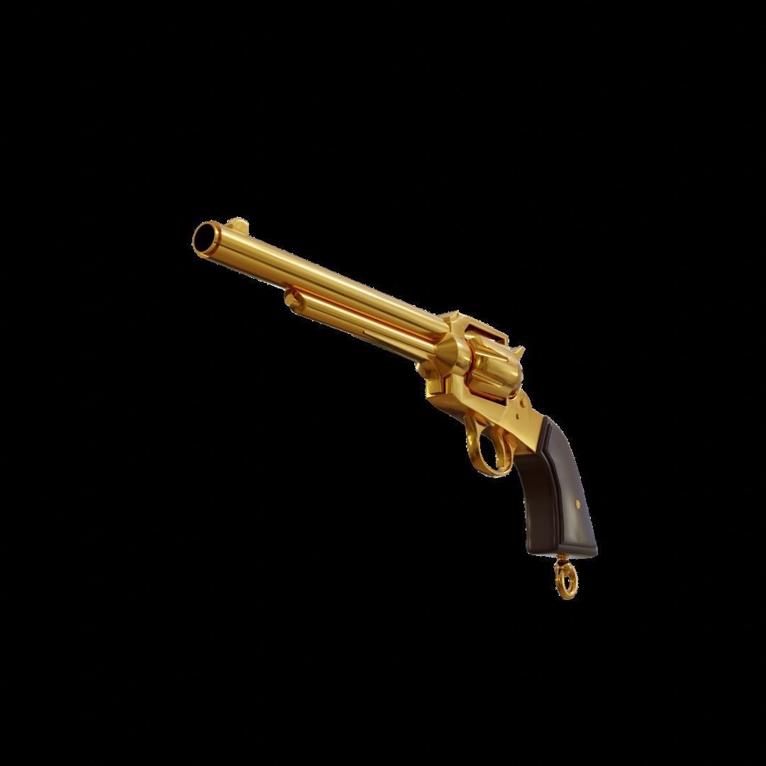 Golden Pistol 3D Asset 3D model | CGTrader