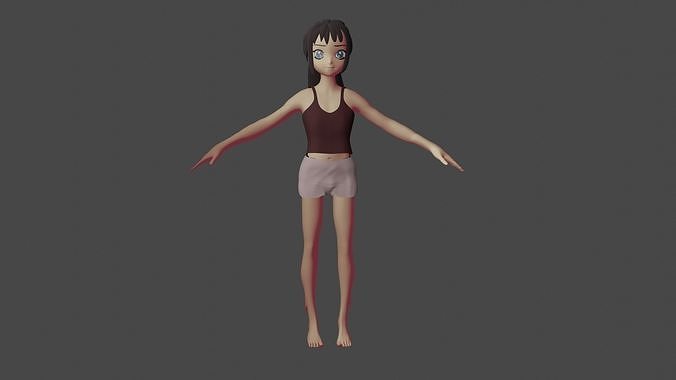 Anime girl free VR / AR / low-poly 3D model | CGTrader