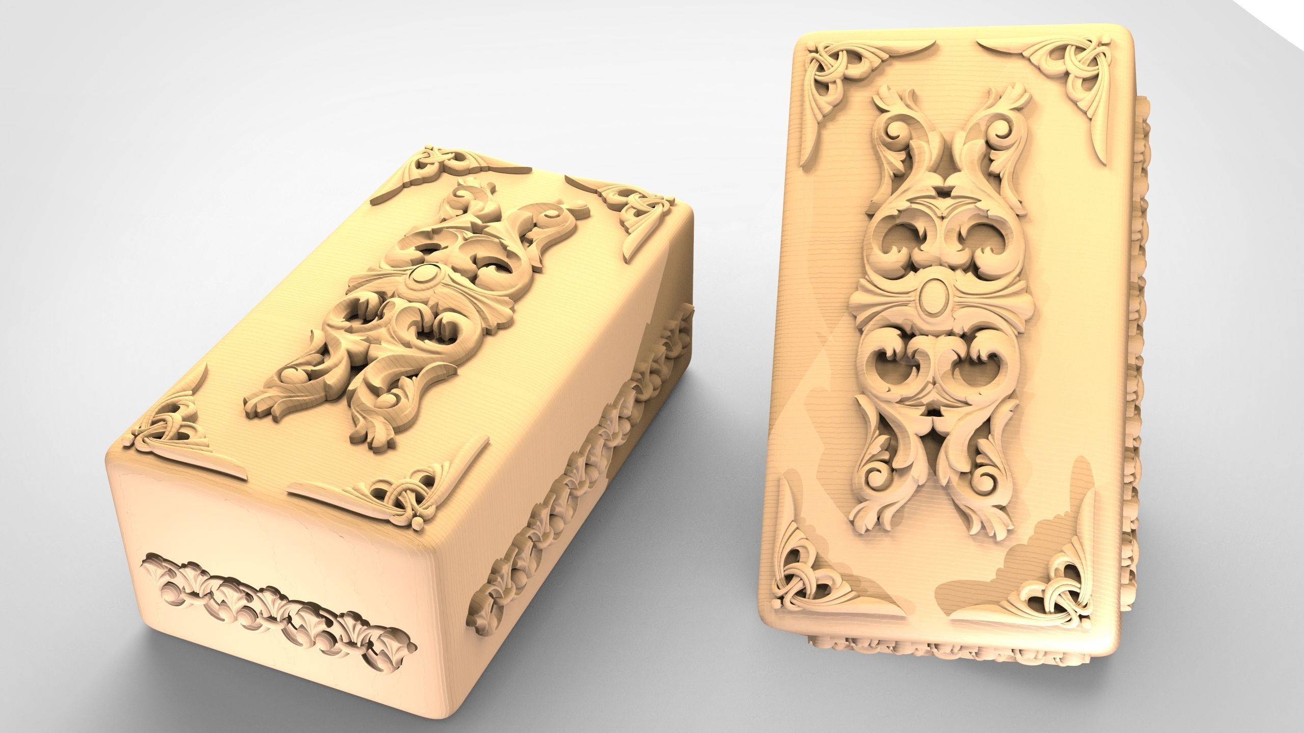 Stone and wooden jewelry box 3D model 3D printable | CGTrader