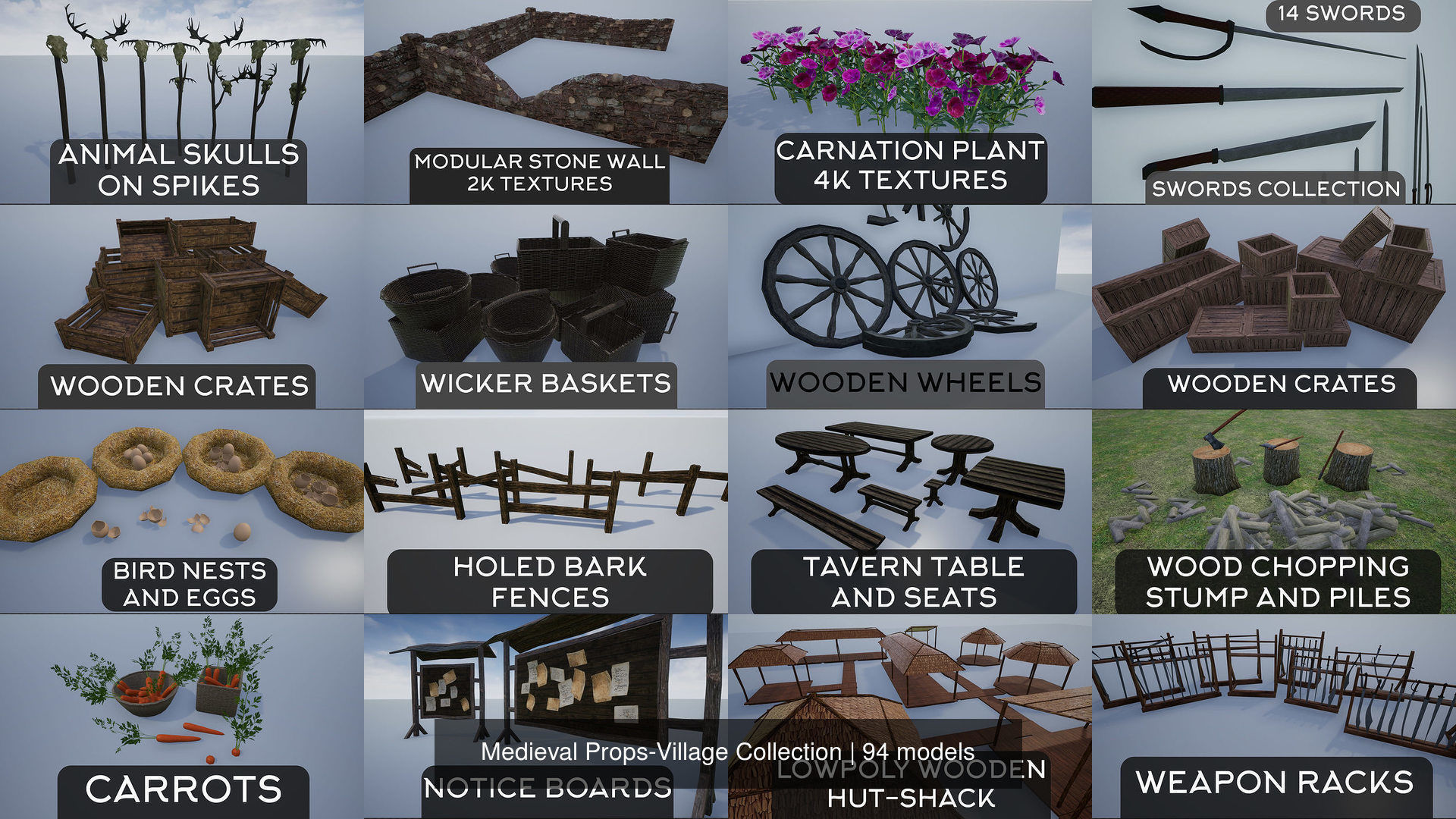 Medieval Props-Village Collection | CGTrader