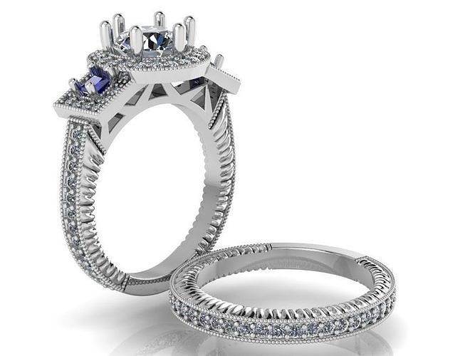 Round Halo Ring With Band 1278 3D model 3D printable | CGTrader