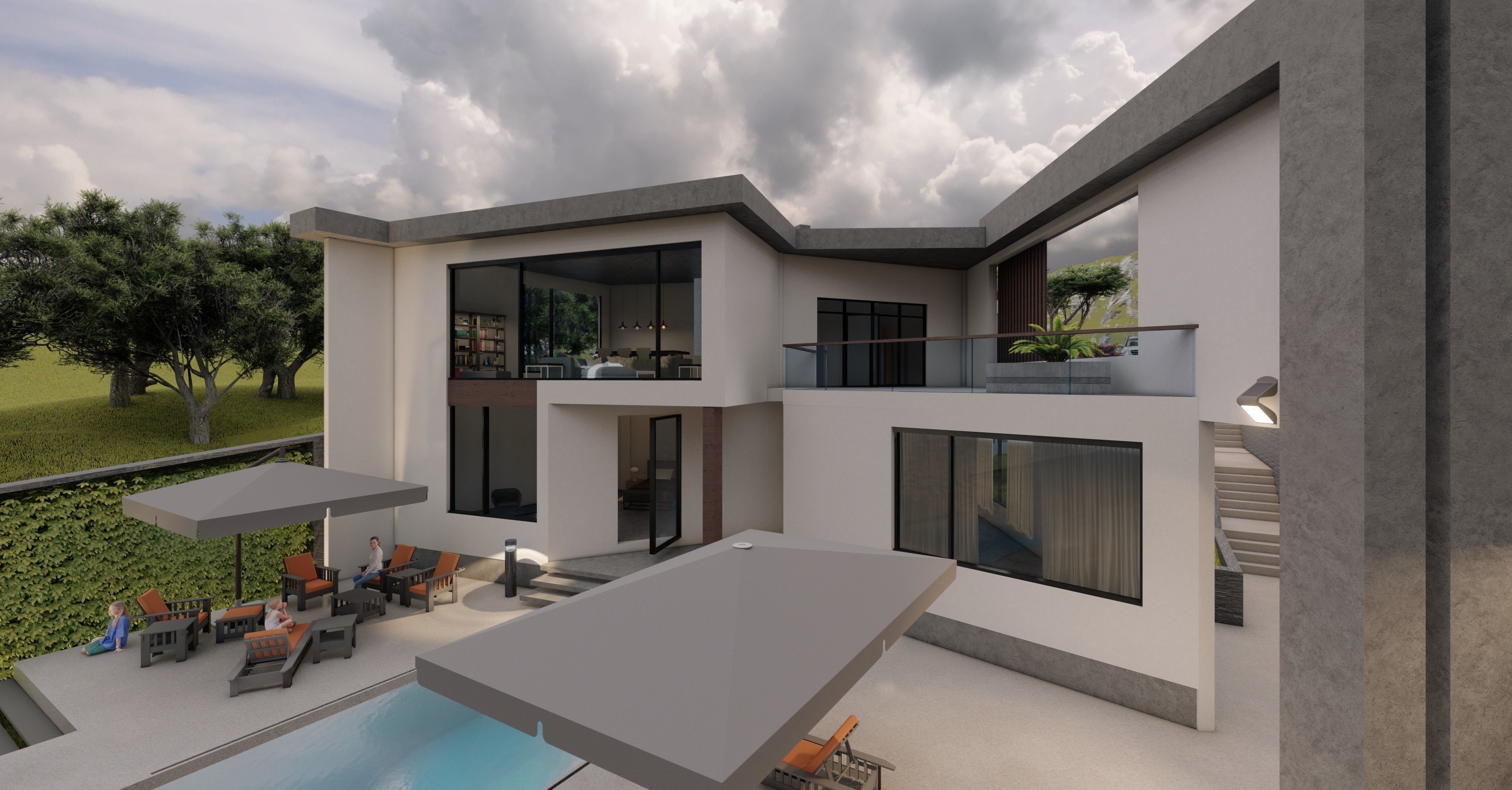 G2 HOUSE Modern beach house villa with interior and landscape 3D model ...