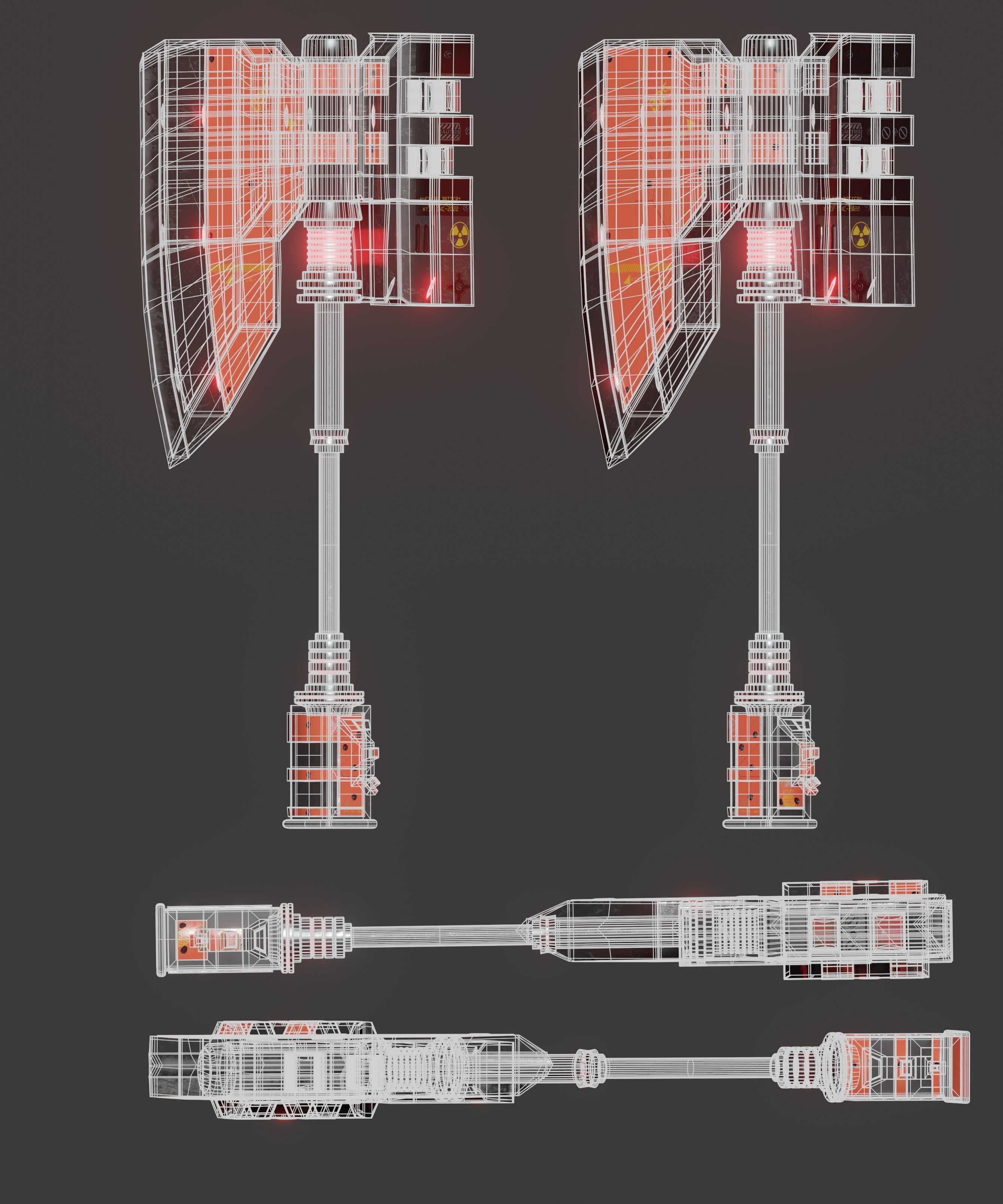 3D model Cyberpunk axe VR / AR / low-poly | CGTrader