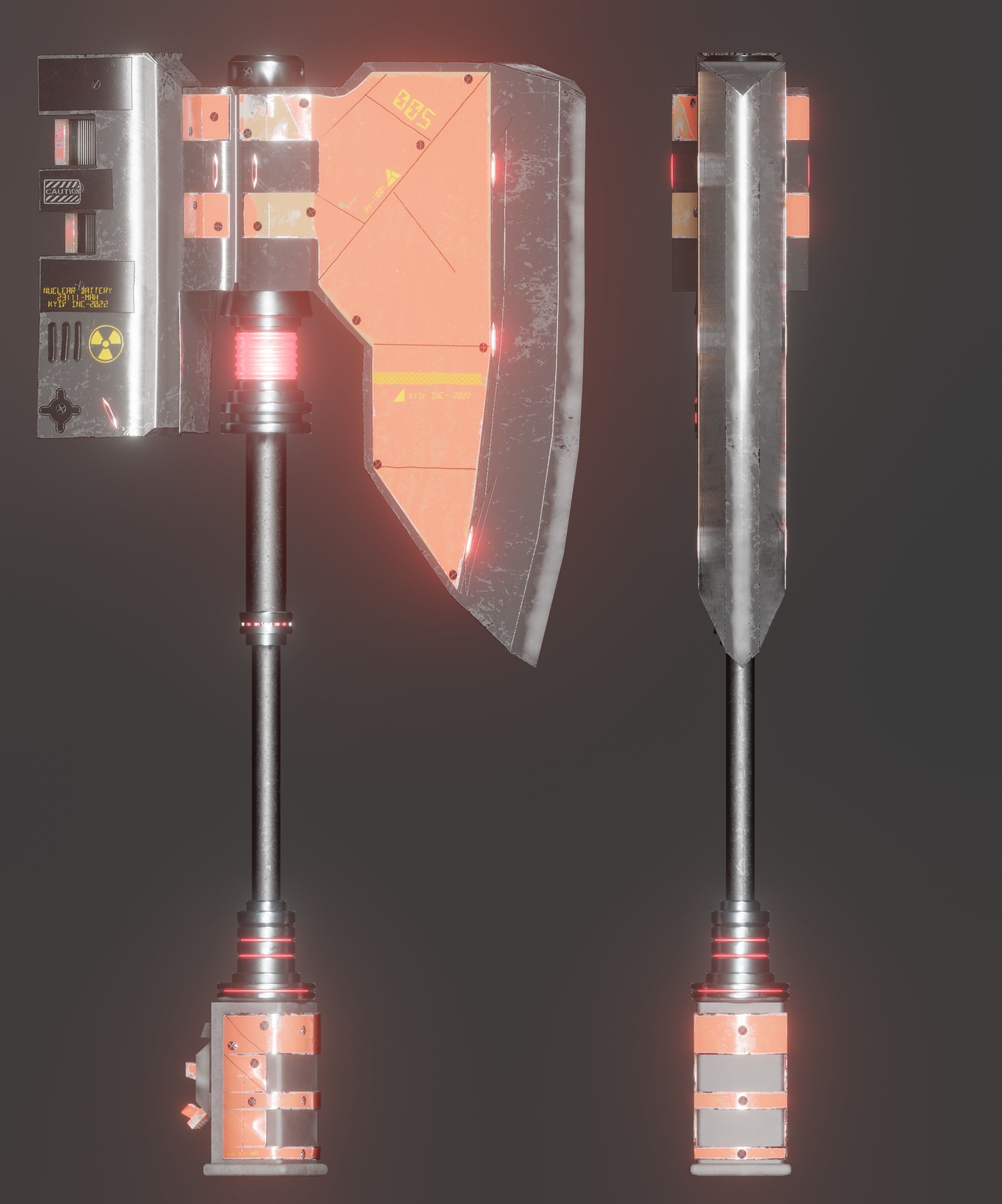 3D model Cyberpunk axe VR / AR / low-poly | CGTrader