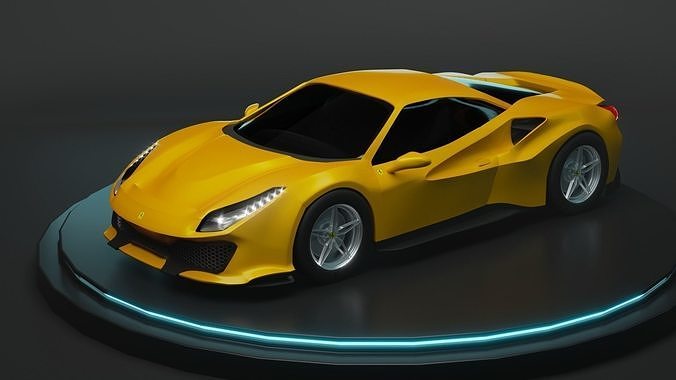 3D model Ferrari 488 Pista VR / AR / low-poly | CGTrader