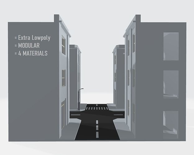 3D model Modular Street Unit for 3d Art VR / AR / low-poly | CGTrader