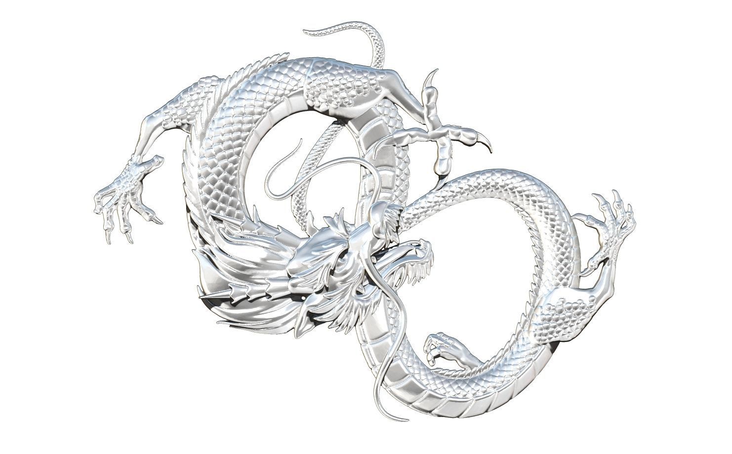 Asian dragon relief high detailed 3D model 3D printable | CGTrader