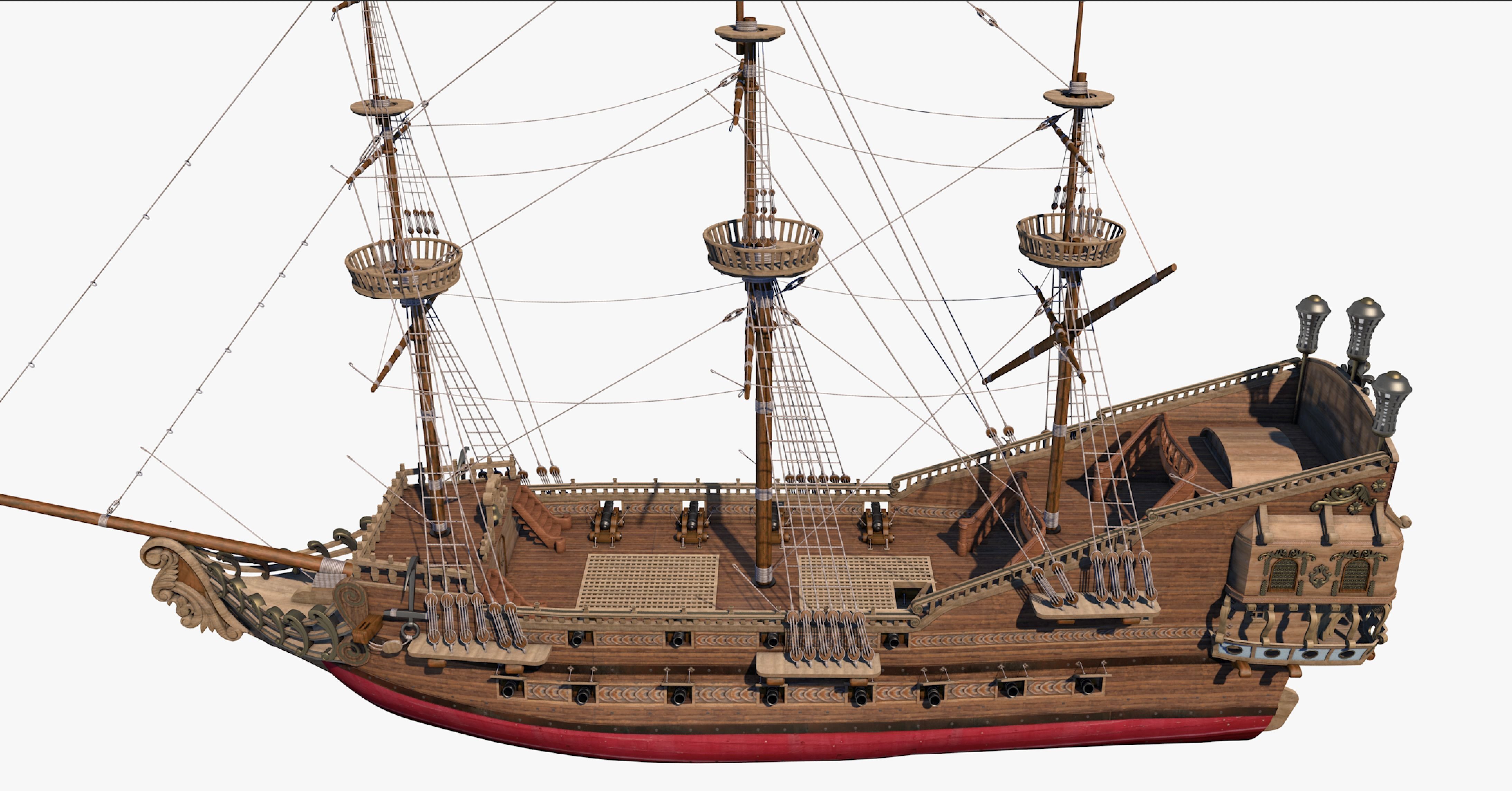 Galeon pirate ship 3D model | CGTrader