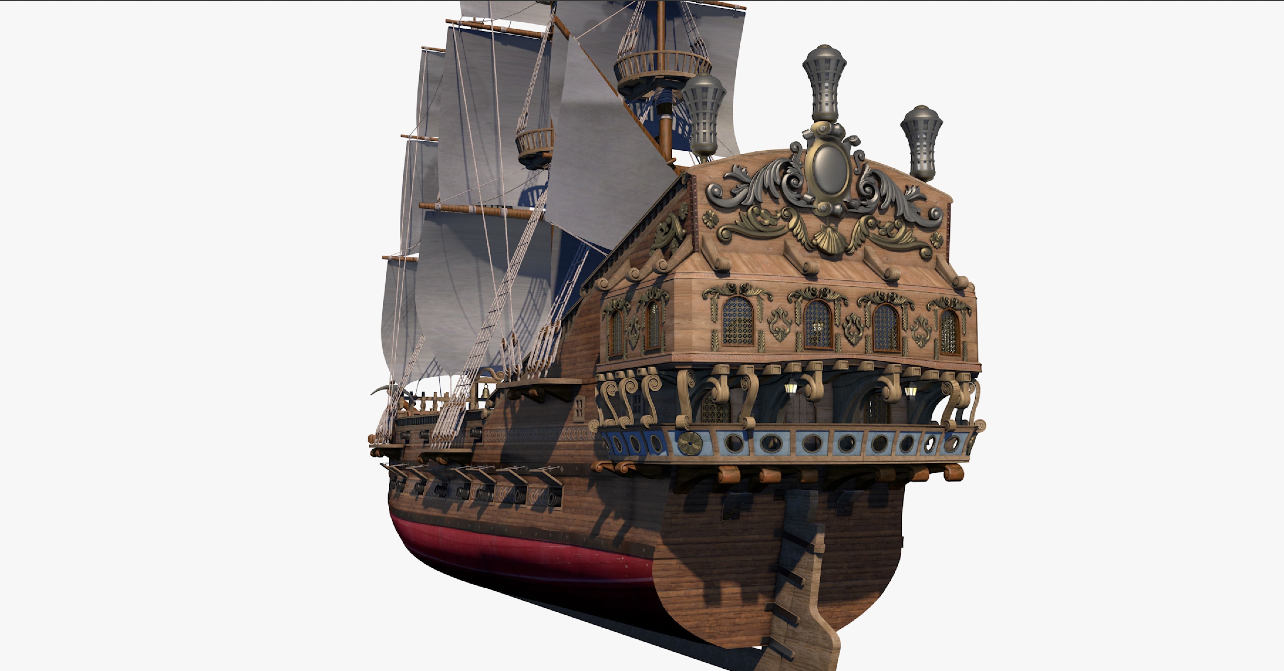 Galeon pirate ship 3D model | CGTrader