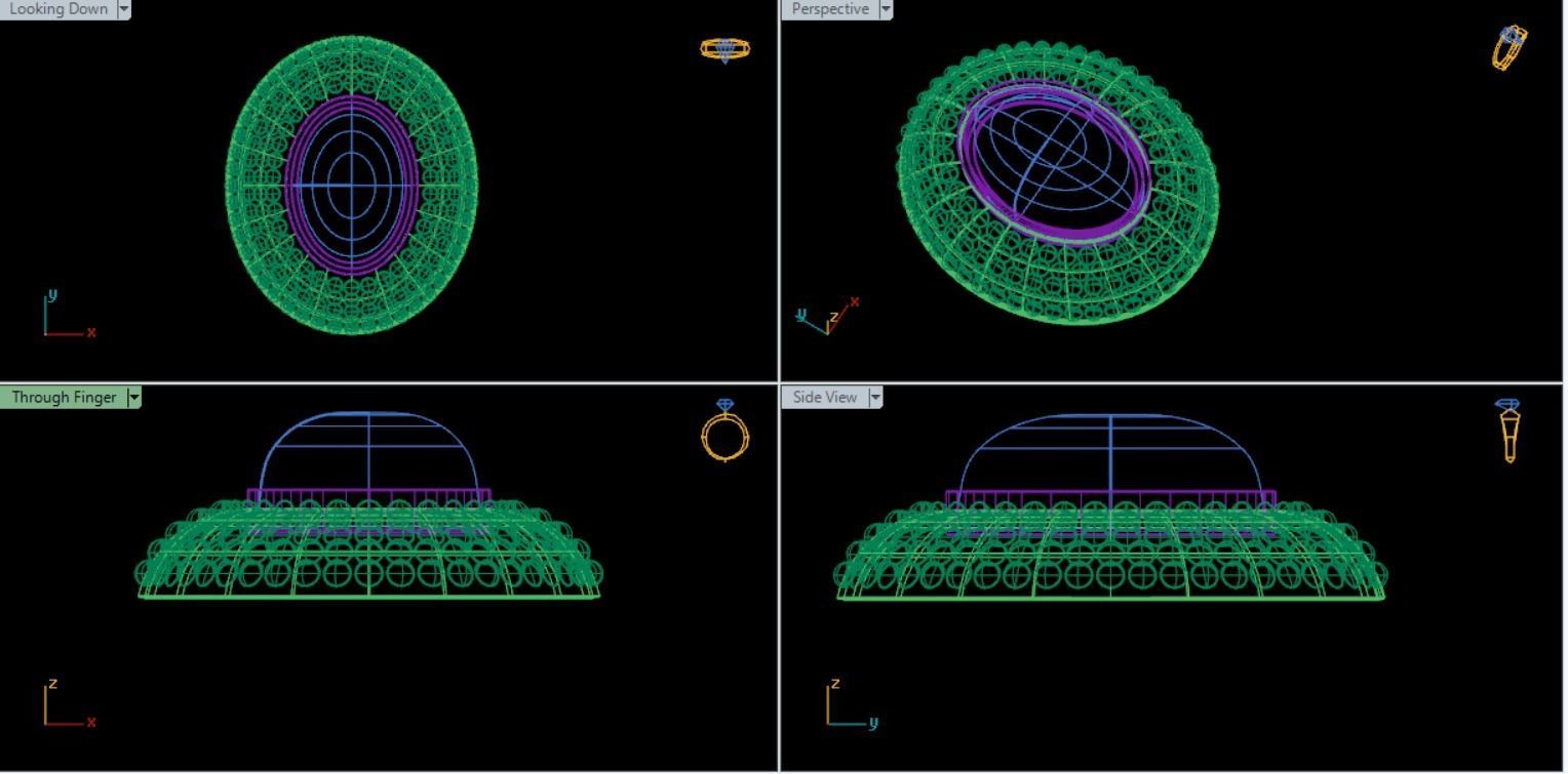 BEADS ELLIPSE EARING 3D model 3D printable | CGTrader
