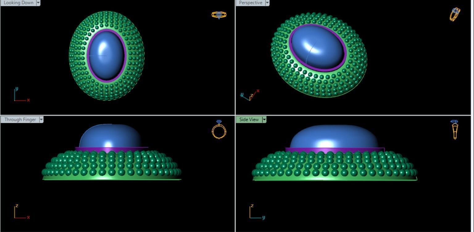 BEADS ELLIPSE EARING 3D model 3D printable | CGTrader
