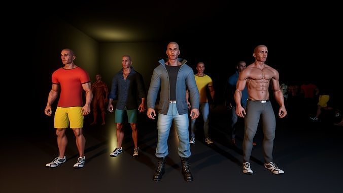 UE4 Advanced Modular Character Male Integrated to ALS system free VR / AR / low-poly 3D model ...