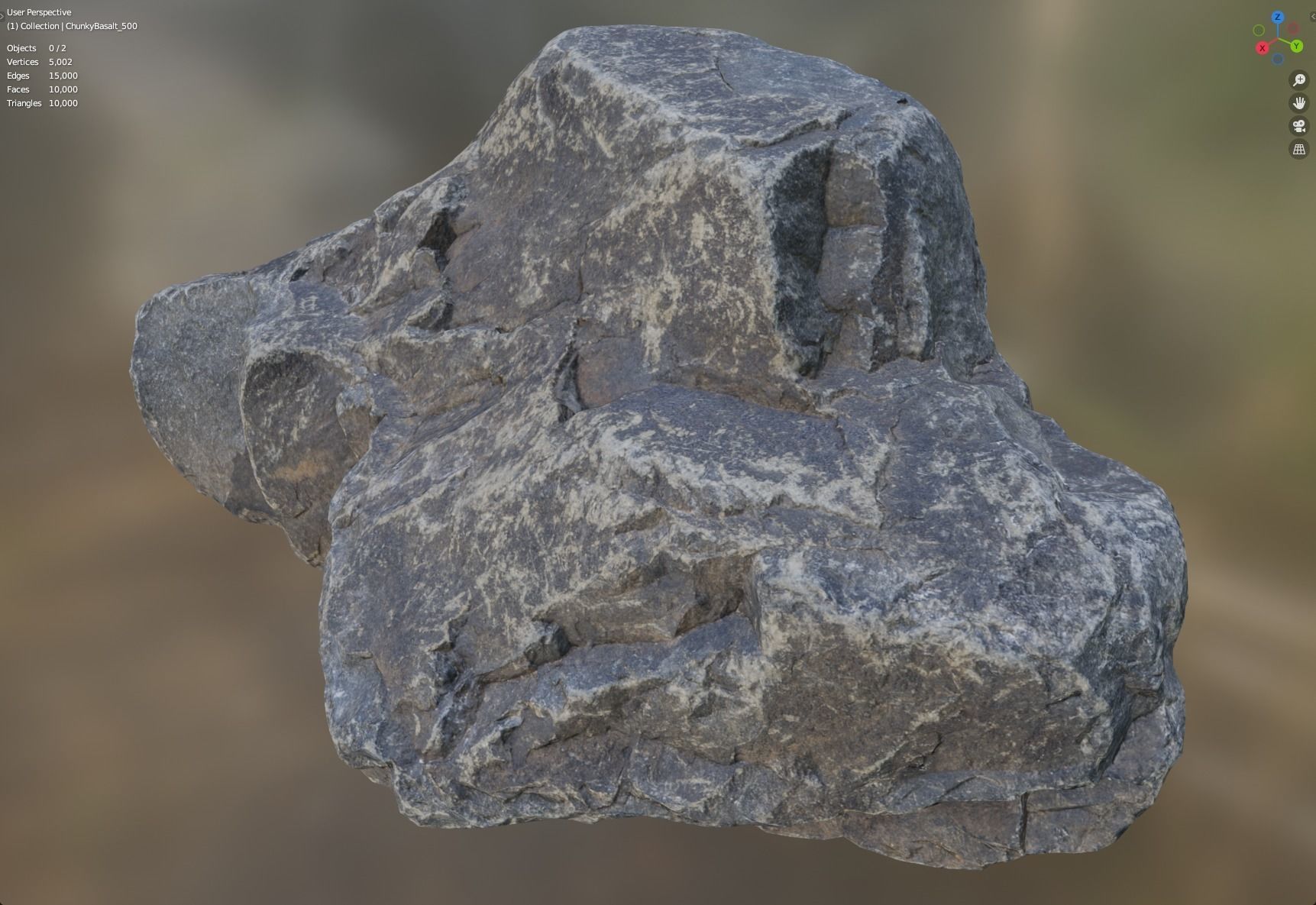 3D model Chunky Basalt - 8K Textures - 7 Mesh Resolutions VR / AR / low ...