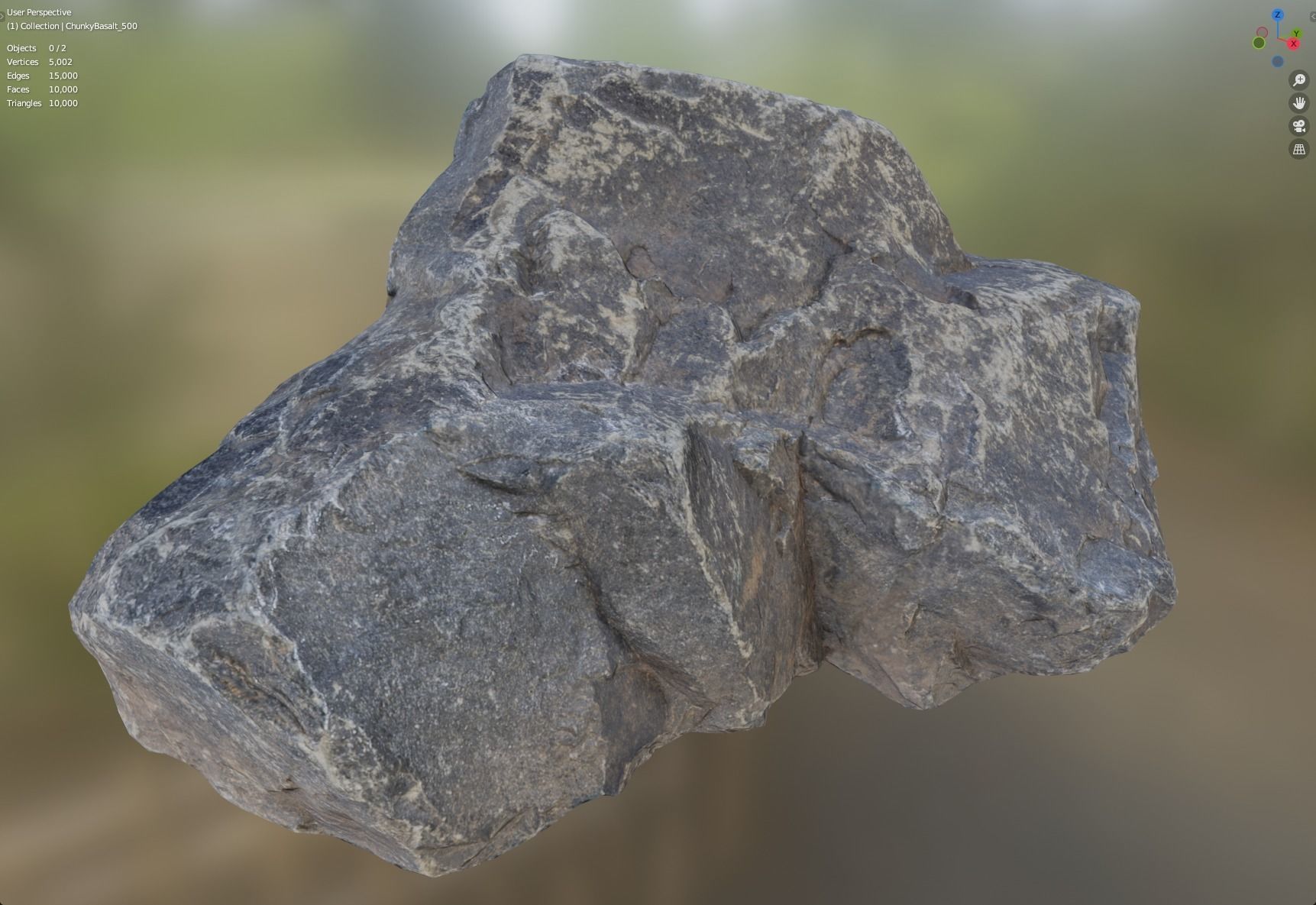 3D model Chunky Basalt - 8K Textures - 7 Mesh Resolutions VR / AR / low ...