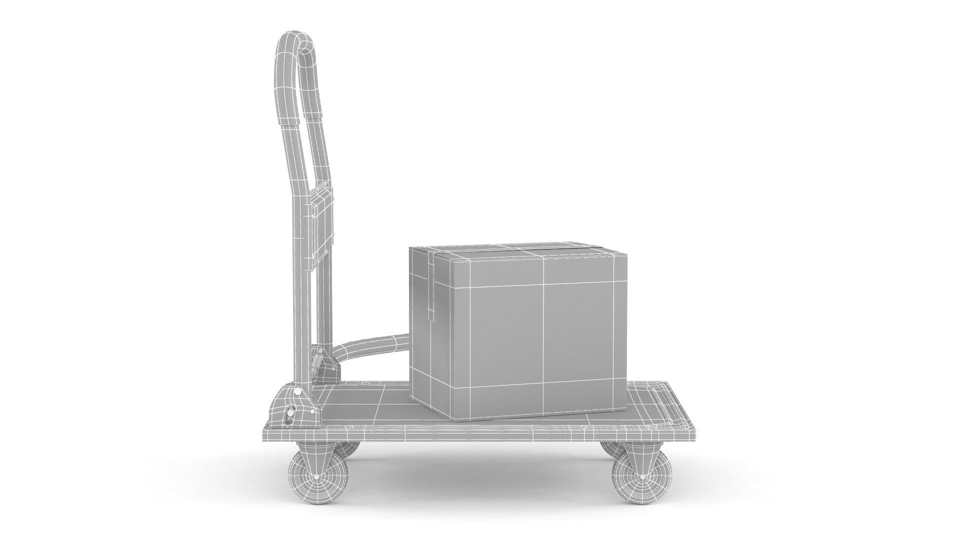Folding Handle Trolley 3D model | CGTrader