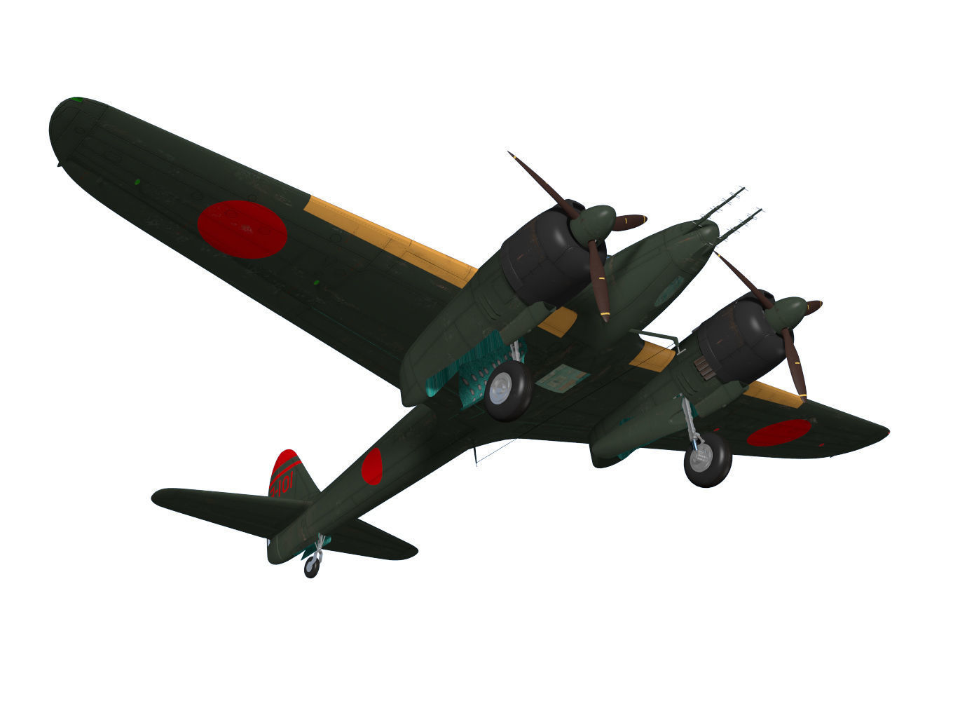 Nakajima J1N Gekko Type11kou 3D model | CGTrader