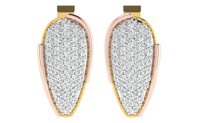 Solitaire Women Earring 3dm STL OBJ FBX Render Details 3D model 3D ...