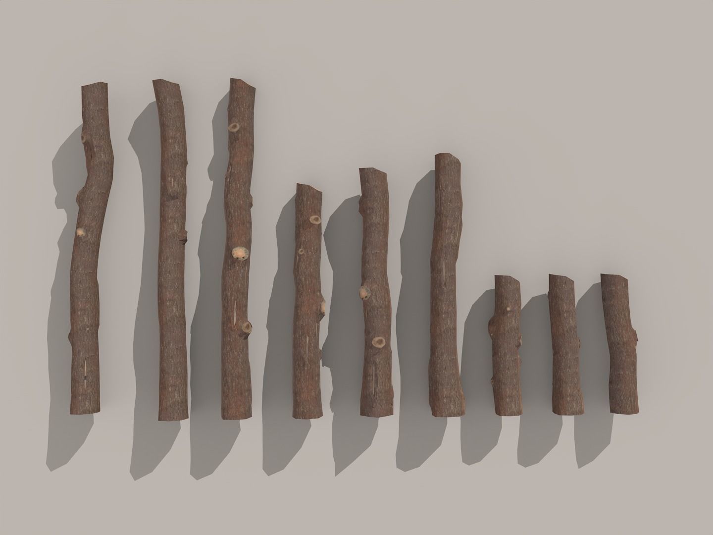 3D model Wood logs and timber trunks - pine VR / AR / low-poly | CGTrader