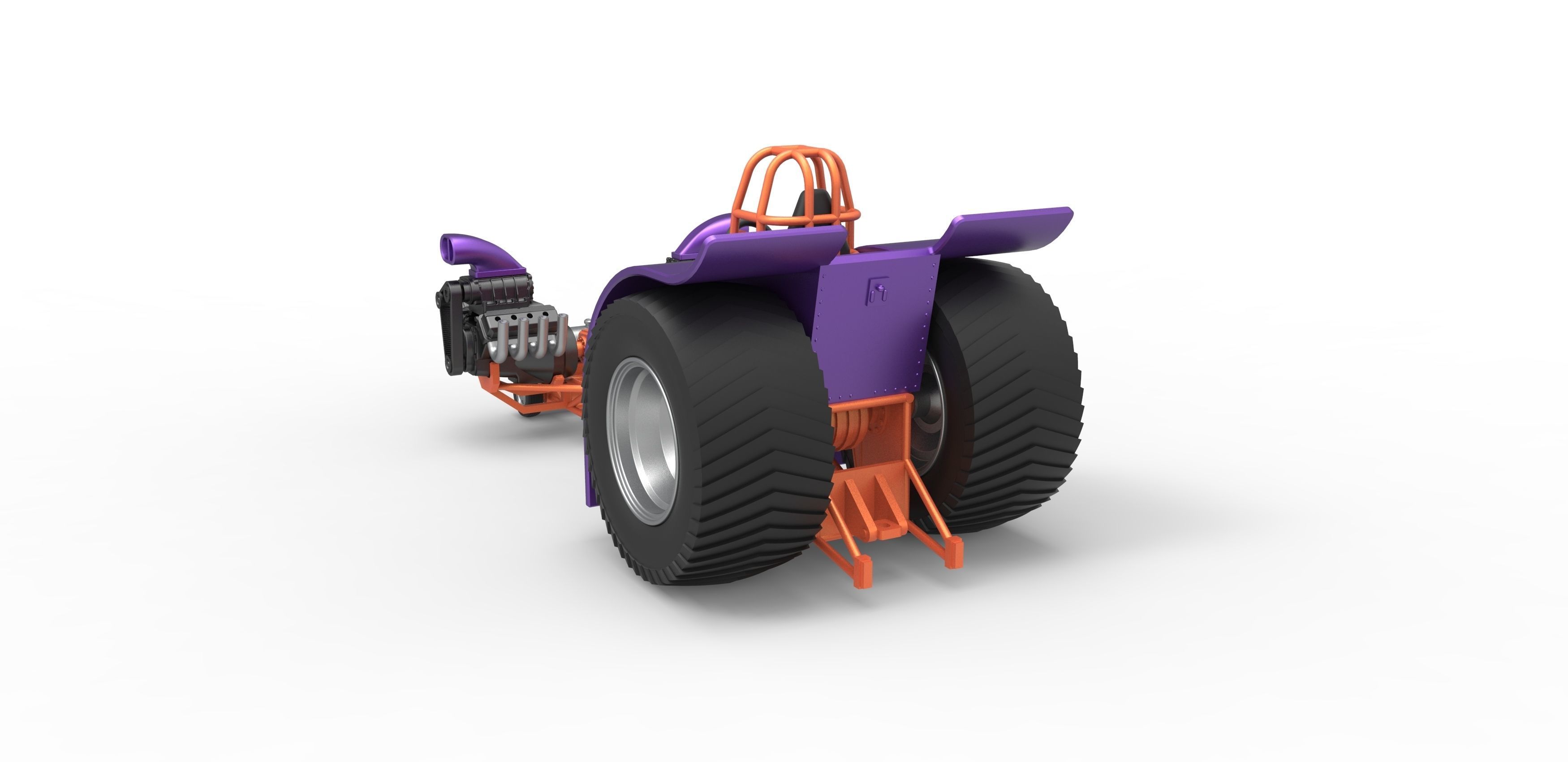 Diecast Pulling tractor 2 engines V8 Version 3 Scale 1 to 25 3D model ...