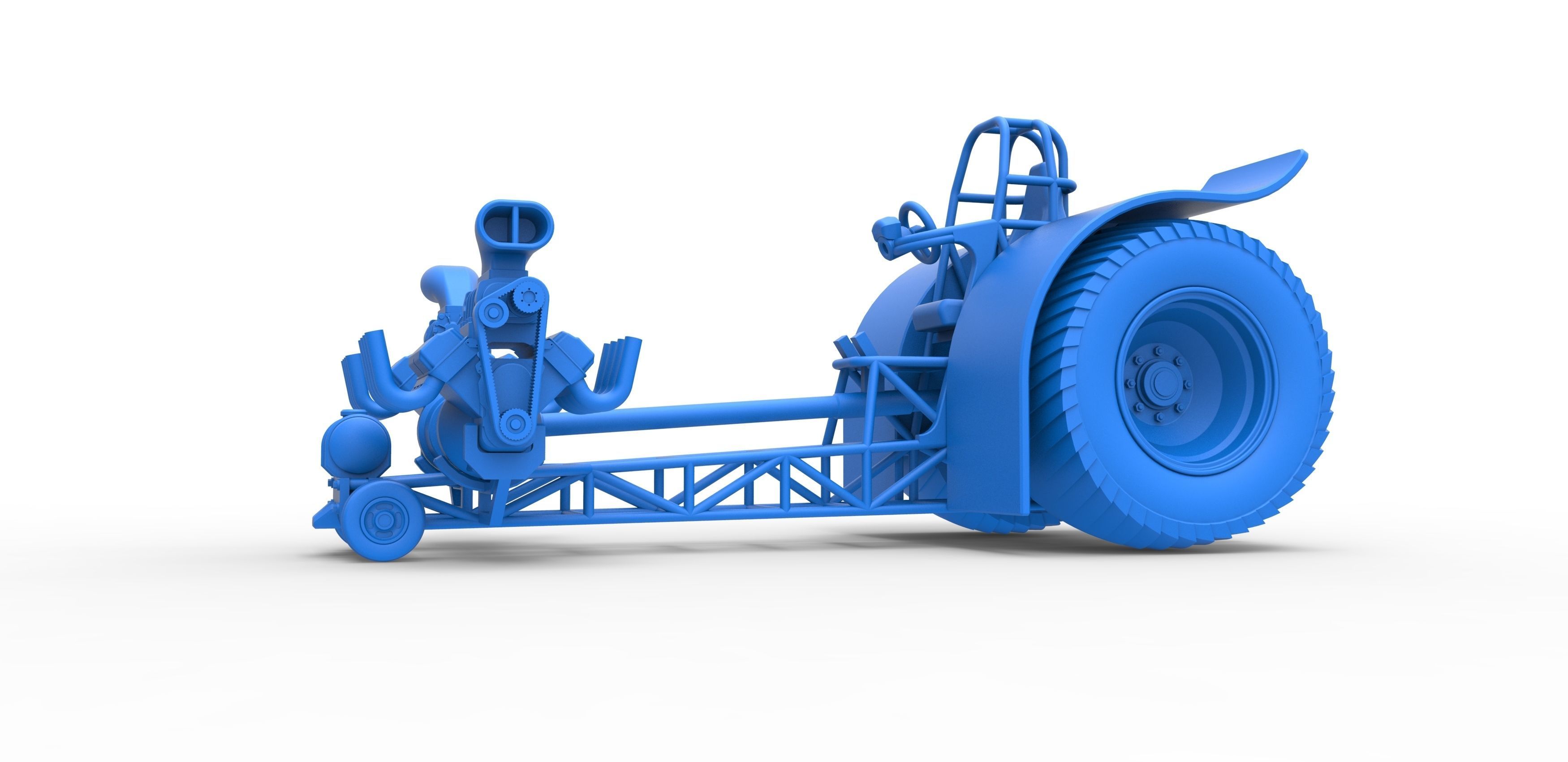 Diecast Pulling tractor 2 engines V8 Version 3 Scale 1 to 25 3D model ...