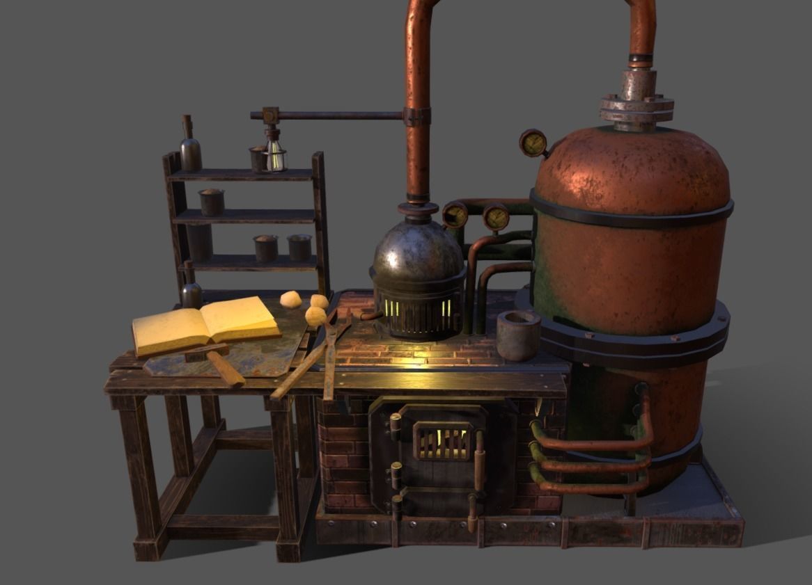 Steampunk Refinery 3D model | CGTrader