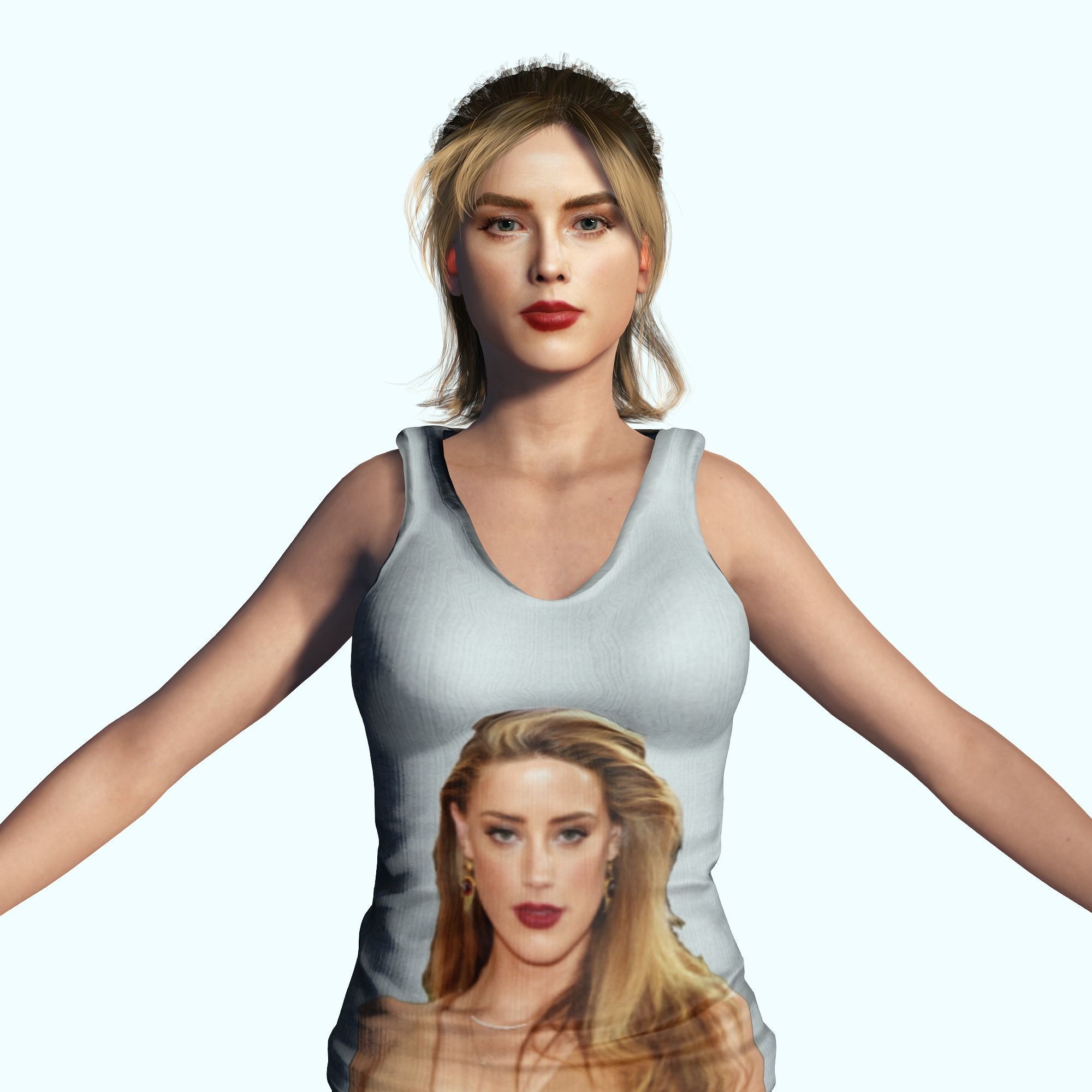 3D model Amber Heard 3D Rigged model ready for animation VR / AR / low ...