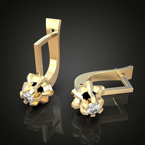 Earring 3D model 3D printable model 0021 free 3D model 3D printable ...